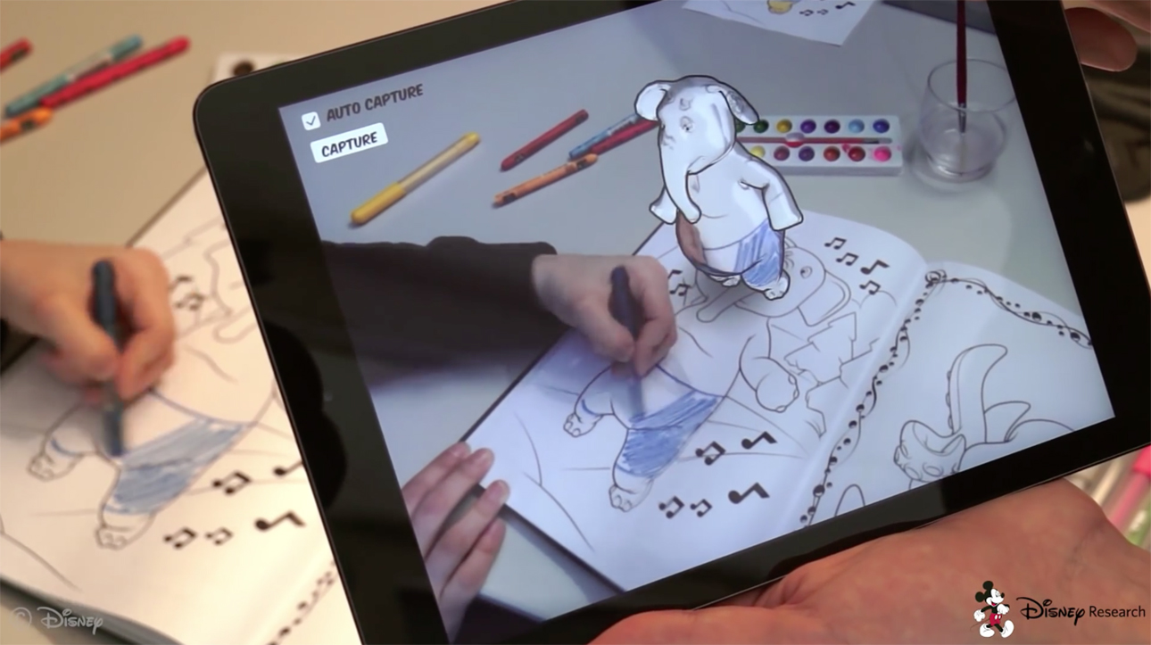 小朋友作品能以 3D 畫面呈現，Disney Research 開發結合 AR 技術的繪圖本 - BenchLife.info
