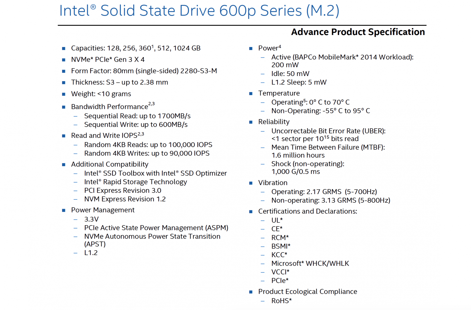 PCIe 3.0 x4 的 SMI 控制器，Intel SSD 600p 上架 - BenchLife.info