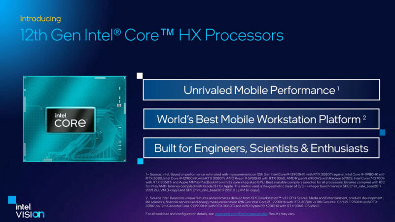 把桌上型產品塞進筆電，Intel 發表第 12 代 Core HX 系列行動處理器 - BenchLife.info