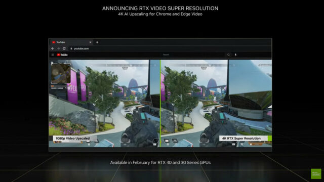 利用 AI 技術把影片升頻到 4K，NVIDIA RTX Video Super Resolution 稍後推出 - BenchLife.info