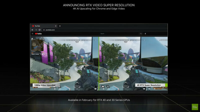 利用 AI 技術把影片升頻到 4K，NVIDIA RTX Video Super Resolution 稍後推出 - BenchLife.info