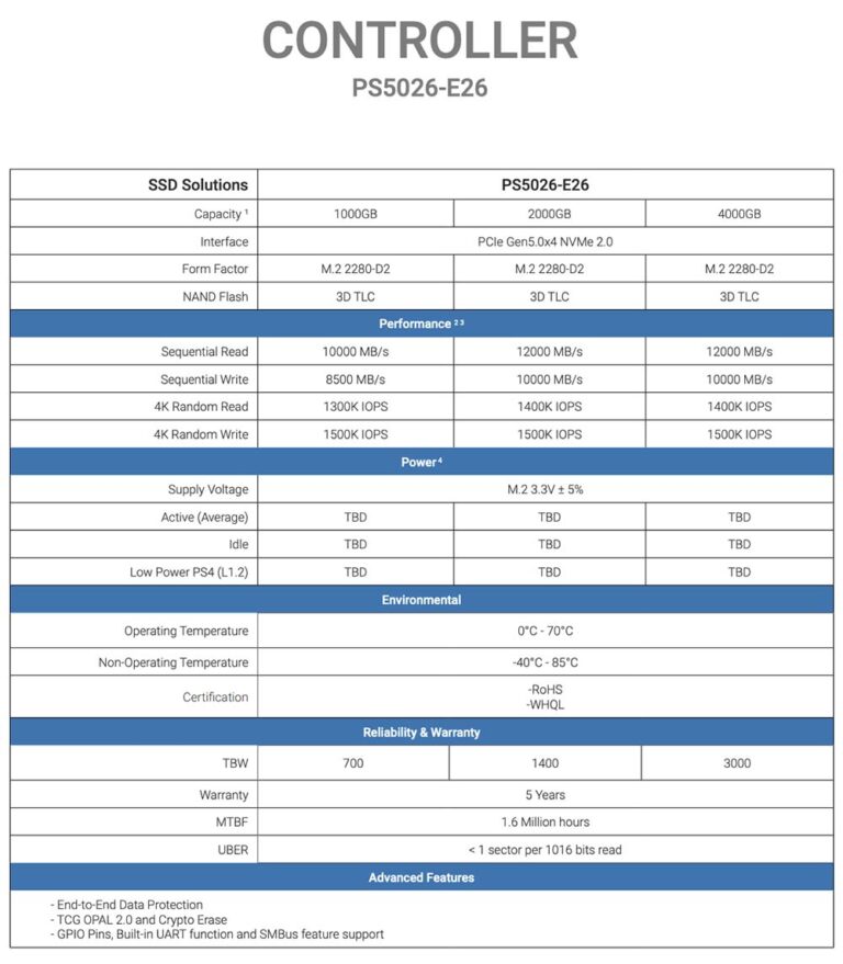 ps5026-e26 spec - BenchLife.info