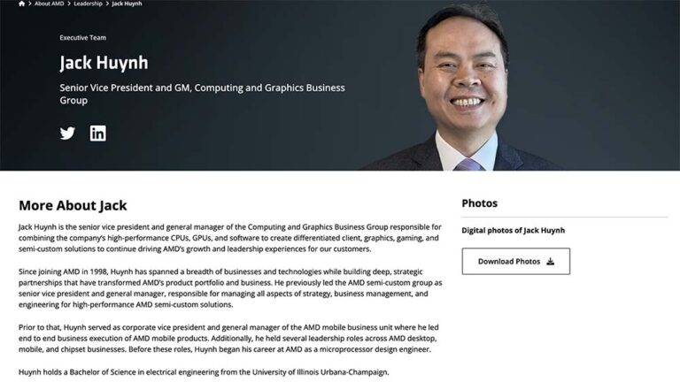 AMD 組織進行調整，Jack Huynh 將接下 Client Business Unit 成新老闆 - BenchLife.info