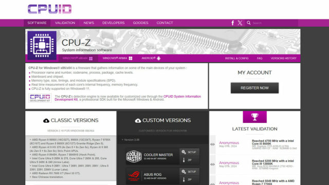 CPUID 釋出 CPU-Z v2.10，連帶揭露 Intel Arrow Lake 產品命名 - BenchLife.info
