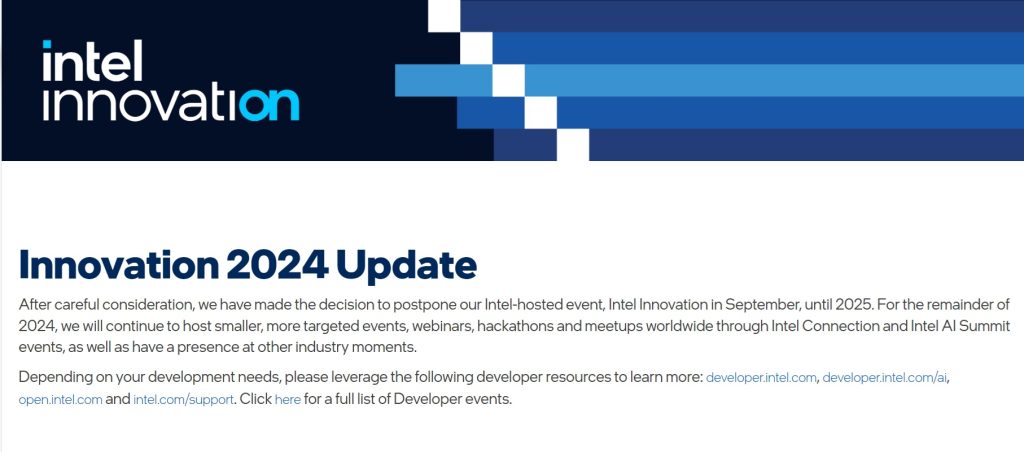 財報慘跌還得裁員，Intel Innovation 2024 活動將延期舉辦 - BenchLife.info