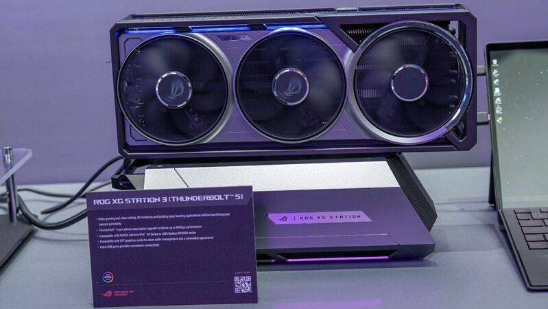 導入 2.5 代 GC-HWPR 設計，ASUS 展出採用 Thunderbolt 5 規格的 XG Station 3 顯示卡外接裝置 ...